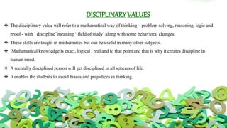 Values of learning Mathematics | PPTX