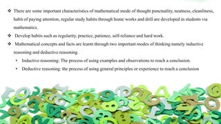 Values of learning Mathematics | PPTX