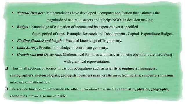 Values of learning Mathematics | PPTX