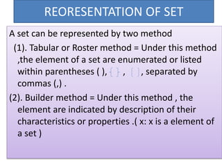 Mathematics set theory presentation. | PPTX