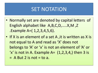 Mathematics set theory presentation. | PPTX