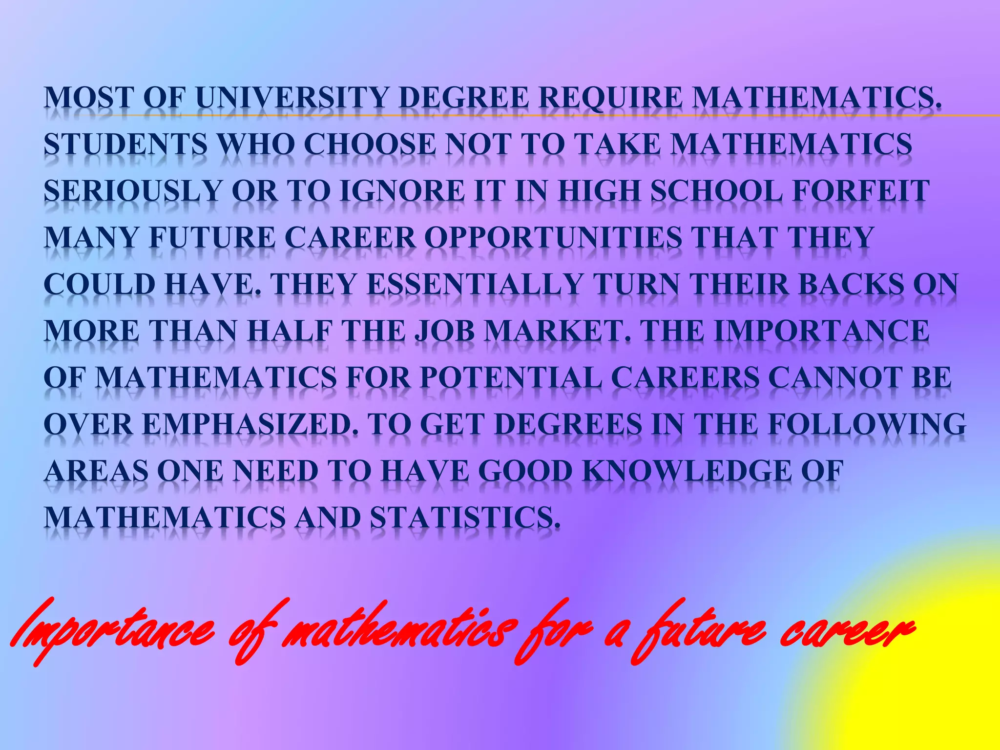 Applications of mathematics in our daily life | PPTX