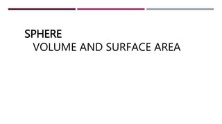Mathematics – sphere and prism | PPTX