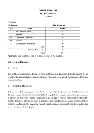 Mathematics sr.sec 2021-22 | PDF | Free Download