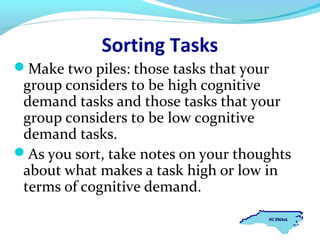 Mathematics task framework | PPT | Homework and Study | Education