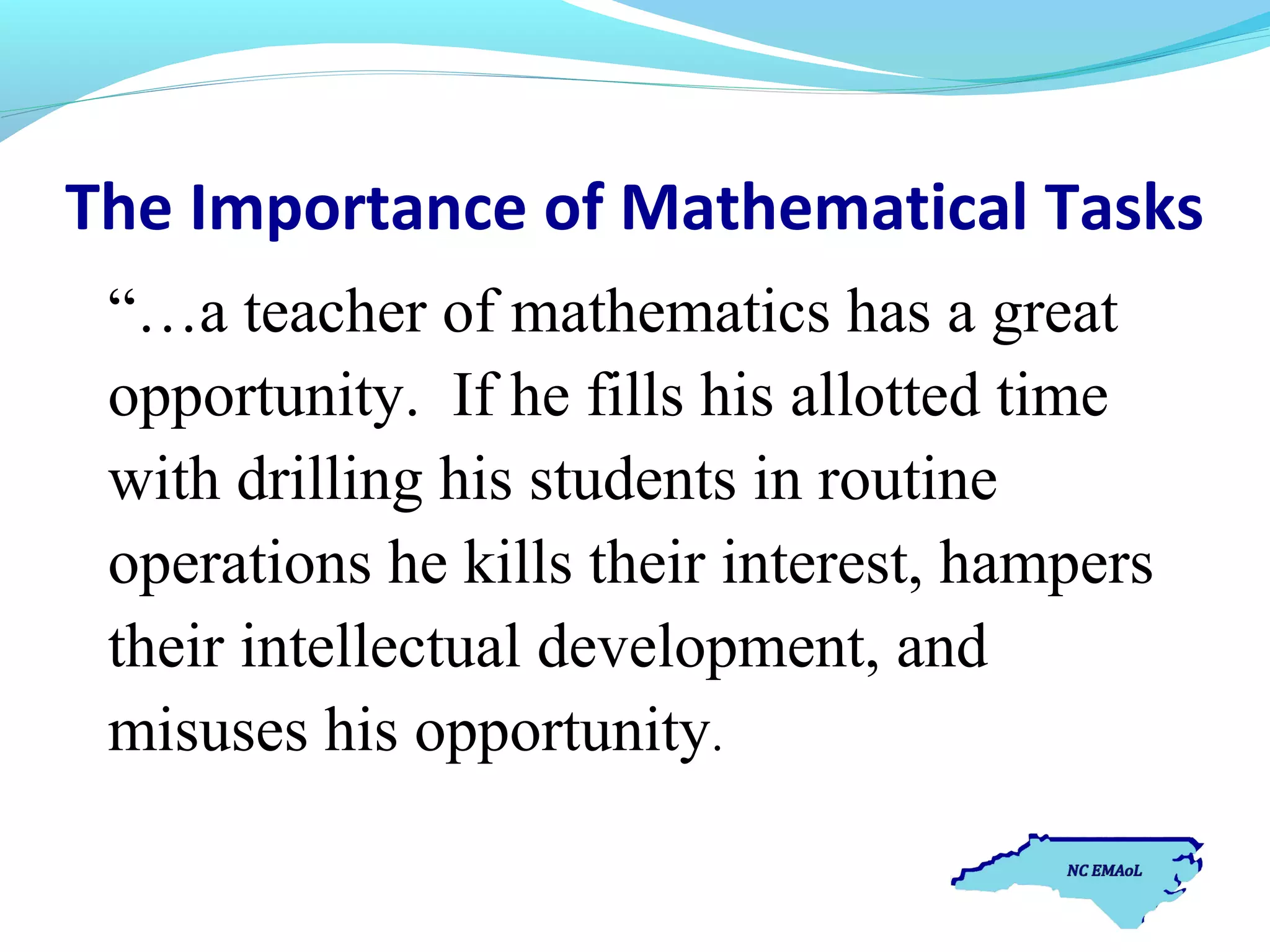 Mathematics task framework | PPT