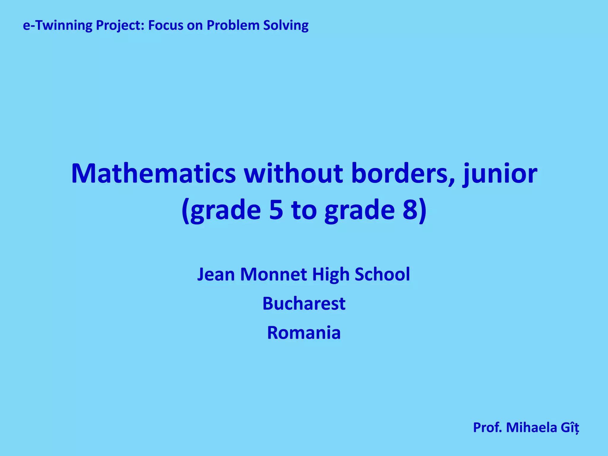 Mathematics without borders | PPT