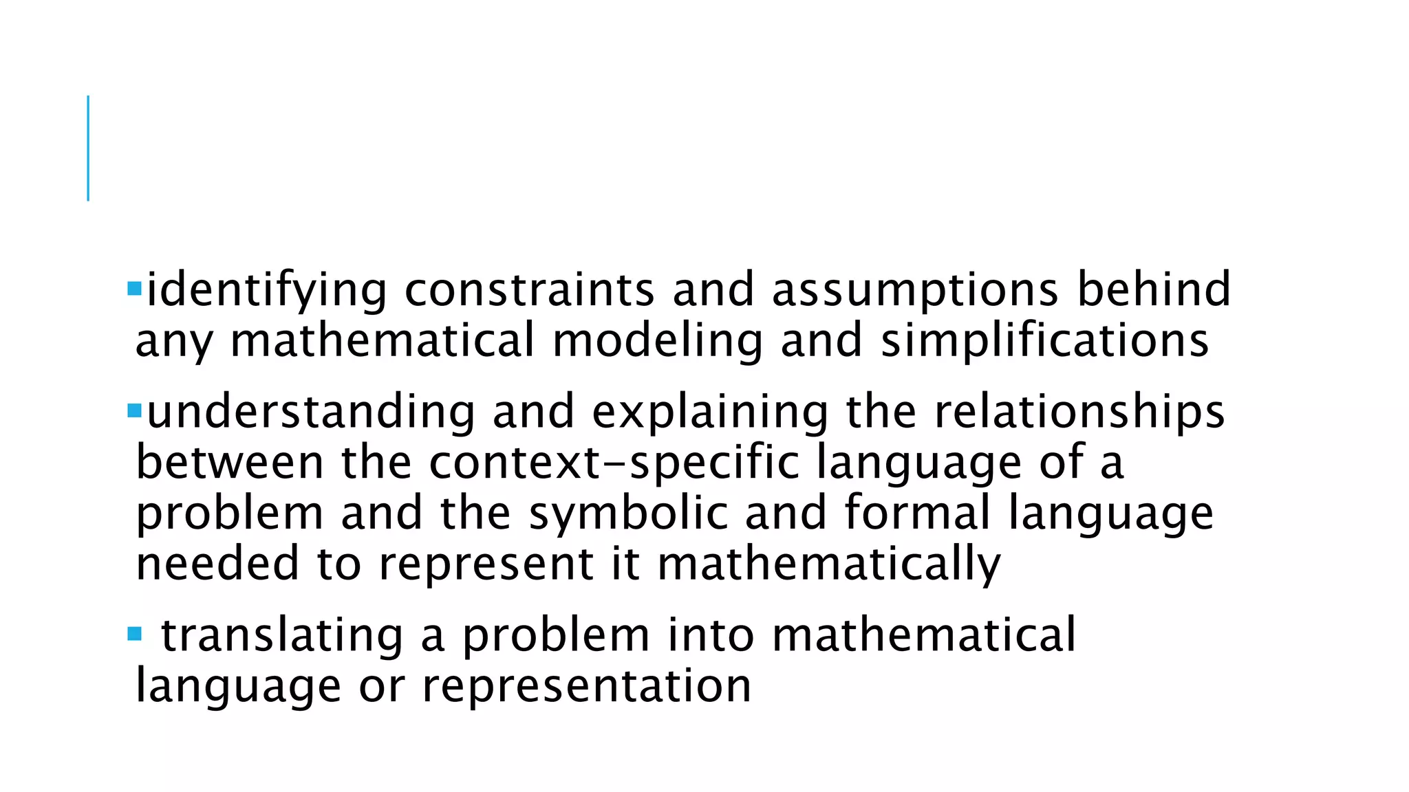 Mathematisation- A core skill | PPTX
