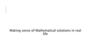 Mathematisation- A core skill | PPTX