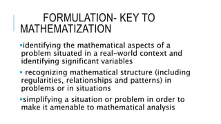 Mathematisation- A core skill | PPTX
