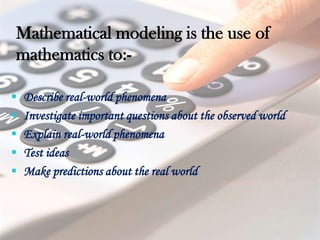 Mathematical modelling and its application in weather forecasting | PPTX