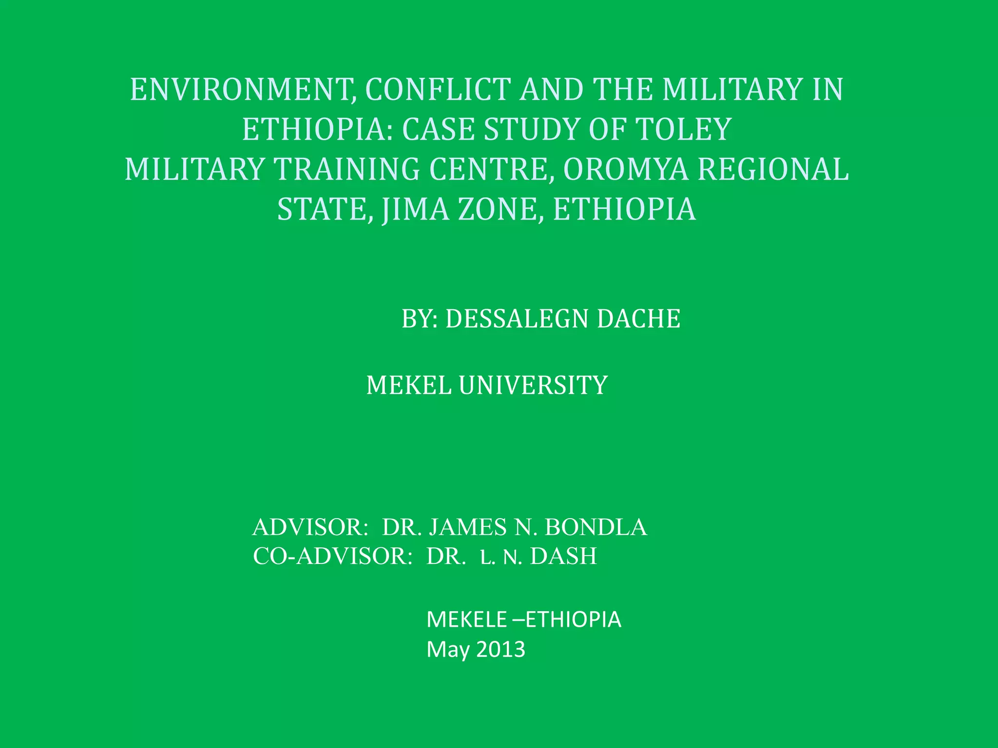 Conflict,environment and the Military in Ethiopia | PDF