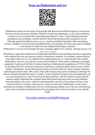 Math Essay | PDF | Educational Assessment | Education