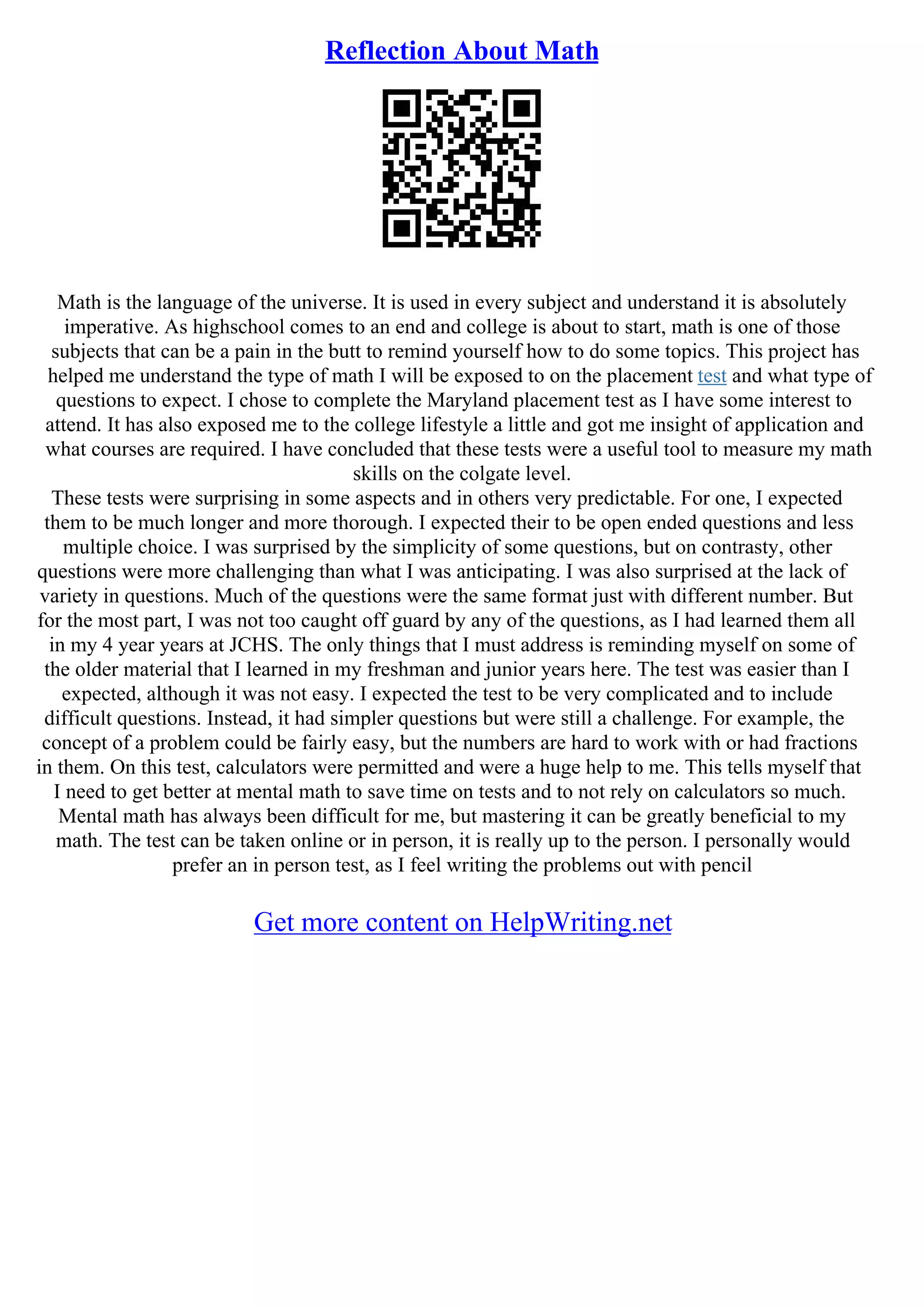 Math Essay Topics | PDF