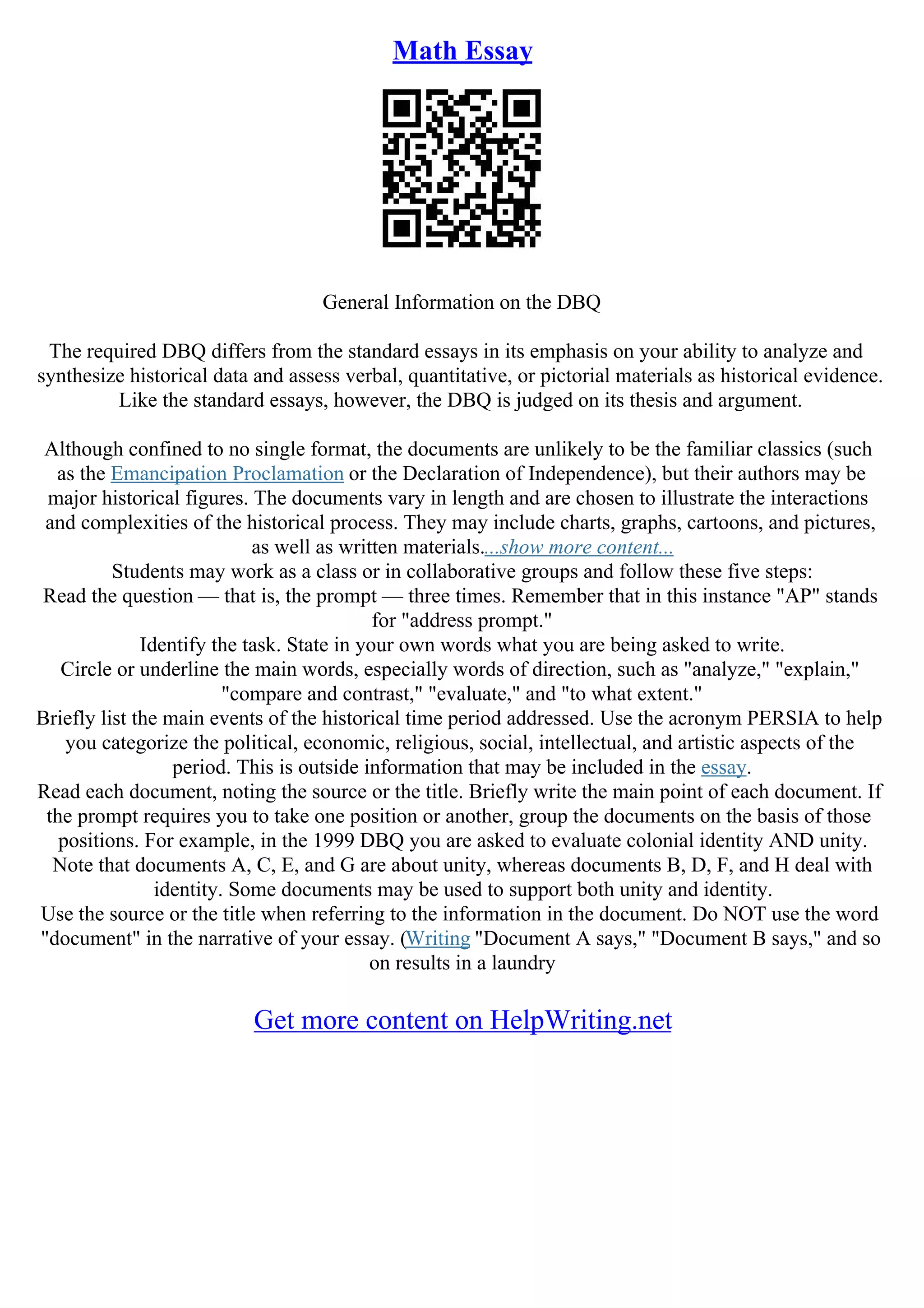 Math Essay Topics | PDF