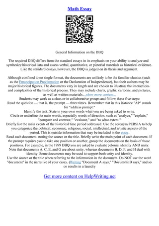 Math Essay Topics | PDF