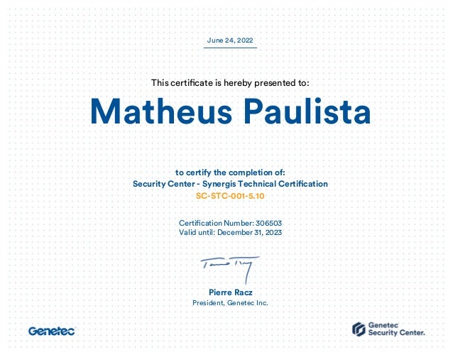 Security Center - Synergis Technical Certification | PDF