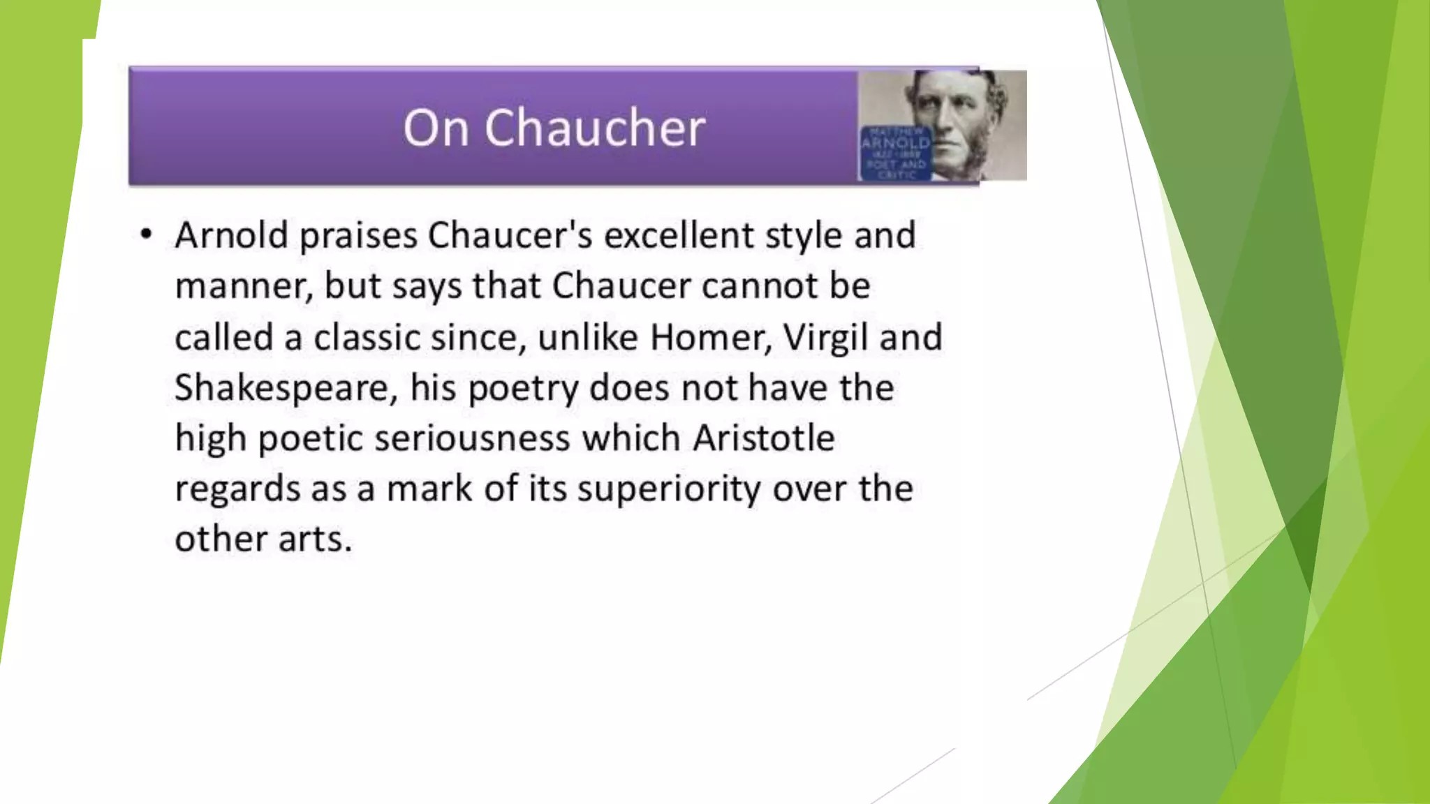 Mathew Arnold Study of Poetry | PPTX