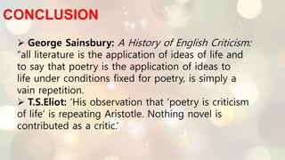 Mathew Arnold's The study of poetry | PPTX