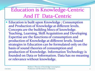 Mathew's Theories of Knowledge - Applications in Education ...