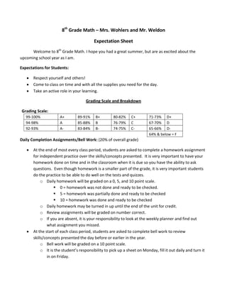 Math Expectations | PDF