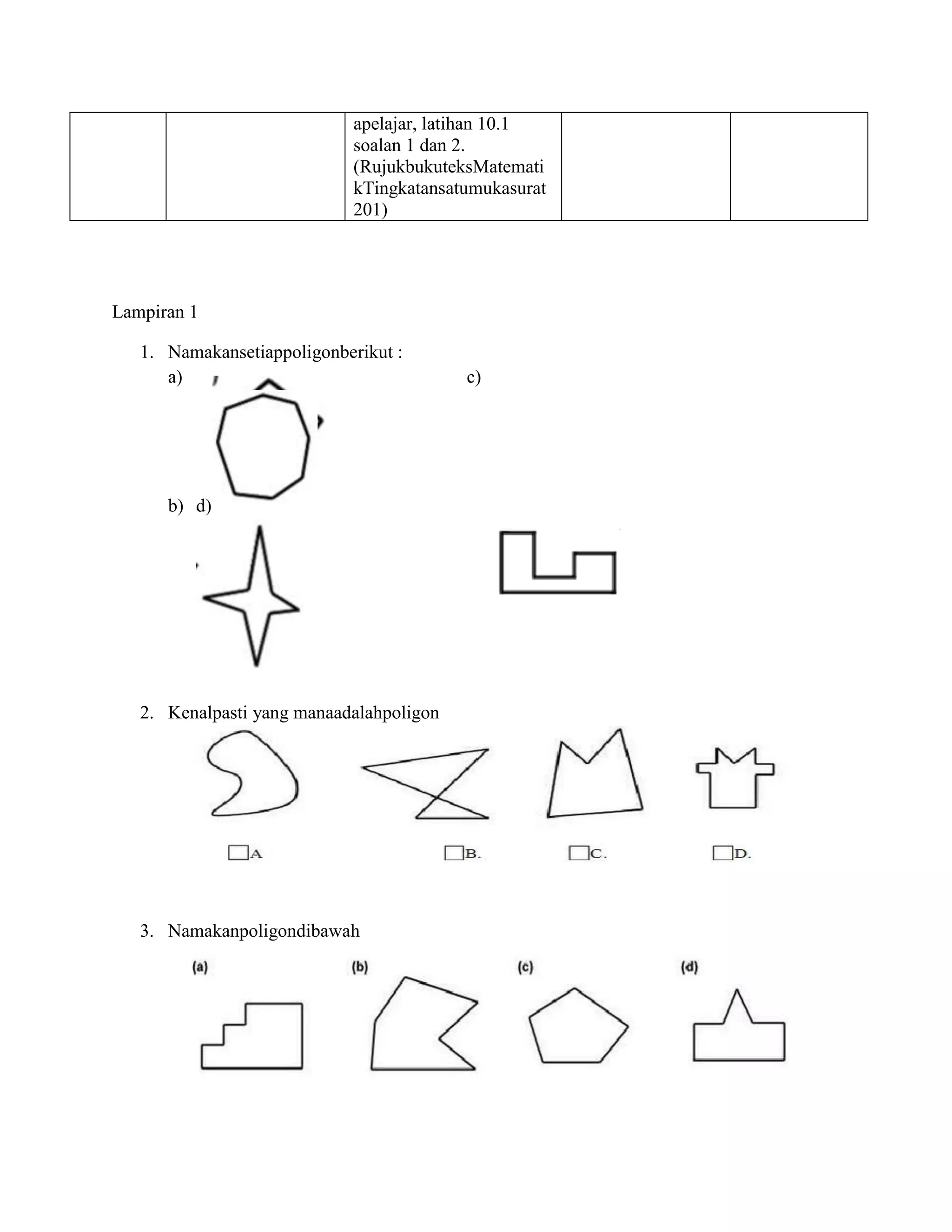 rancangan pengajaran harian poligon tingkatan 1 | DOCX