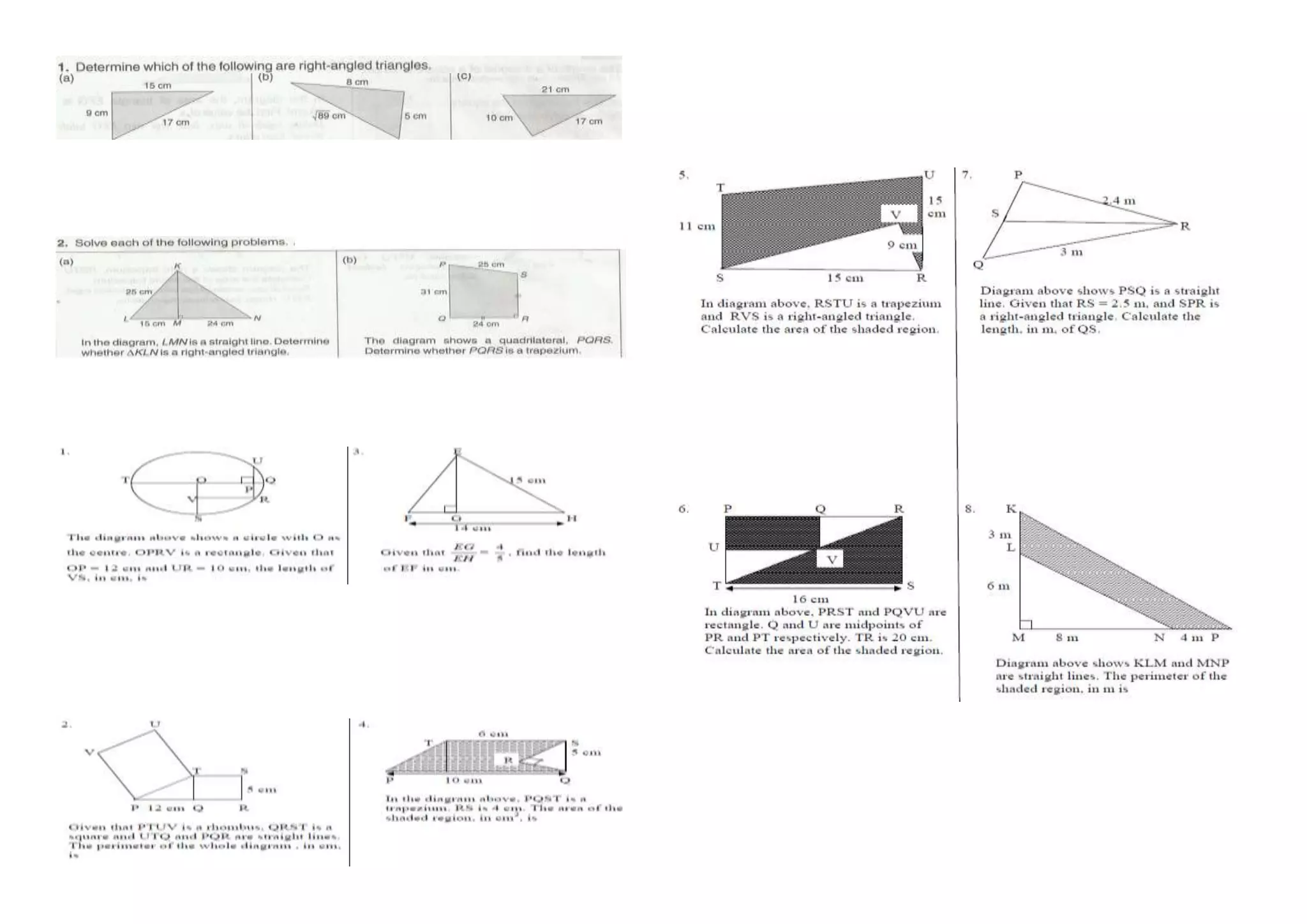 Mathematics Form 1 Chapter 13 The Pythagoras Theorem Kbsm Of Form 2