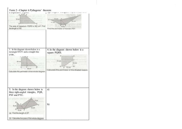 Mathematics Form 1 Chapter 13 The Pythagoras Theorem Kbsm Of Form 2
