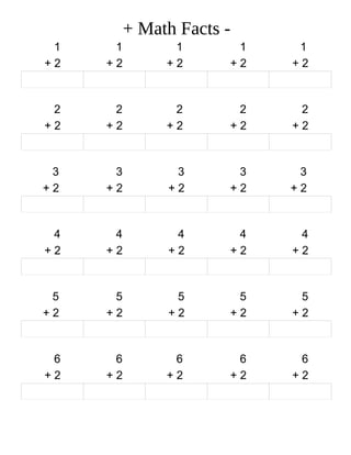 Math facts adding 2 | PDF