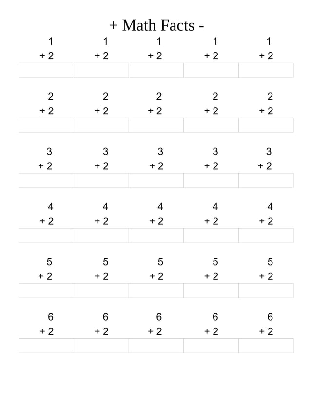 Math facts adding 2 | PDF