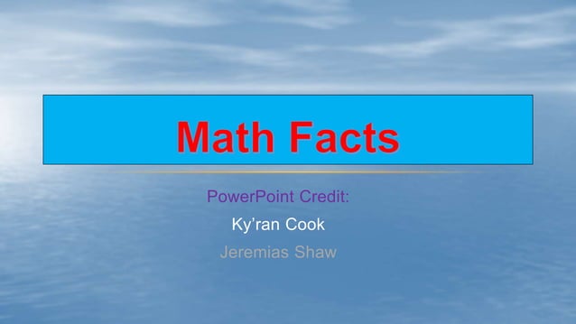 Math Facts | PPTX