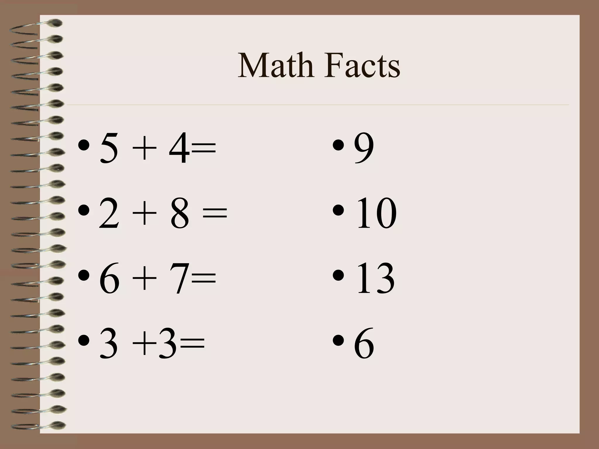 Math facts (math) | PPT