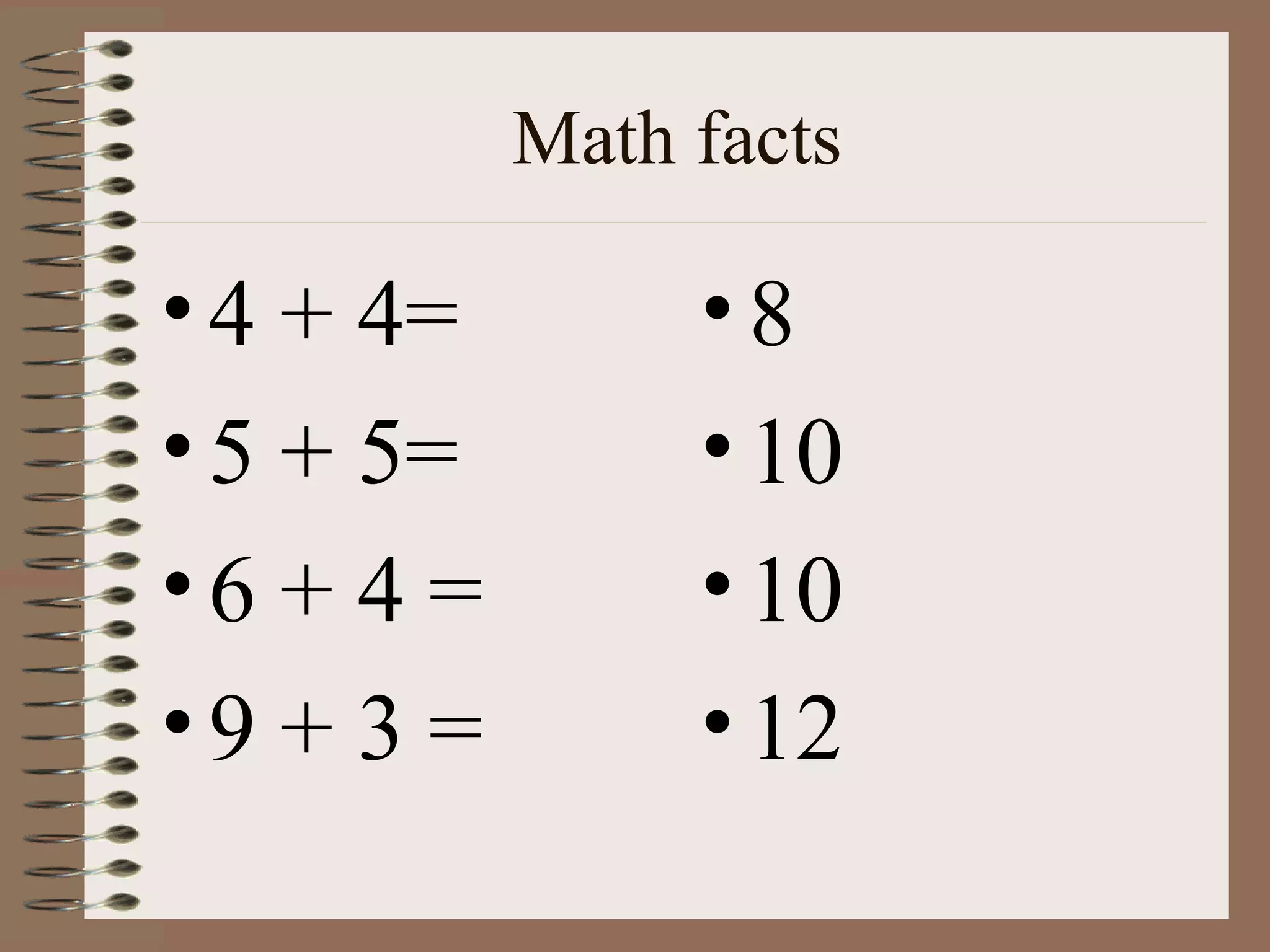 Math facts (math) | PPT