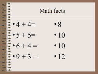 Math facts (math) | PPT