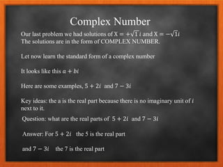 PowerPoint on Complex Number, Digital unit | PPTX