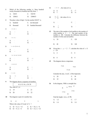 Math final 2012 form2 paper1 | DOC | Geography | Science