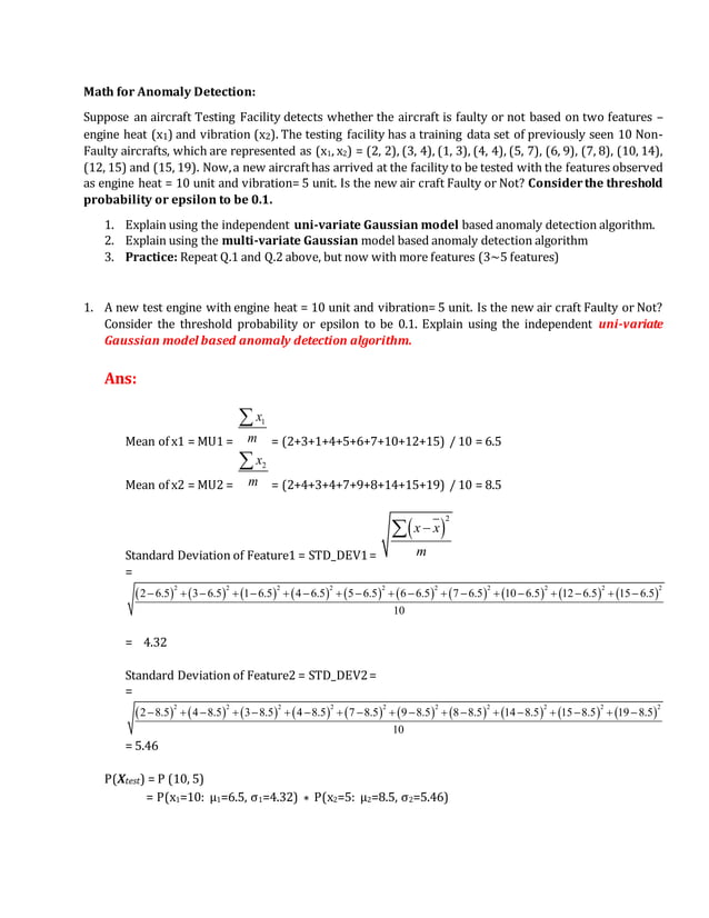 Math for anomaly detection | PDF