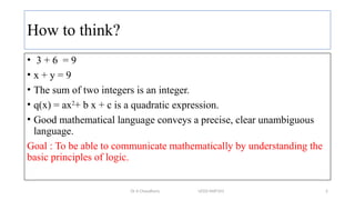 Mathematics for Data Science Part 1-Logic | PPTX