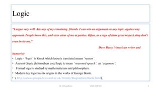 Mathematics for Data Science Part 1-Logic | PPTX