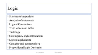 Mathematics for Data Science Part 1-Logic | PPTX