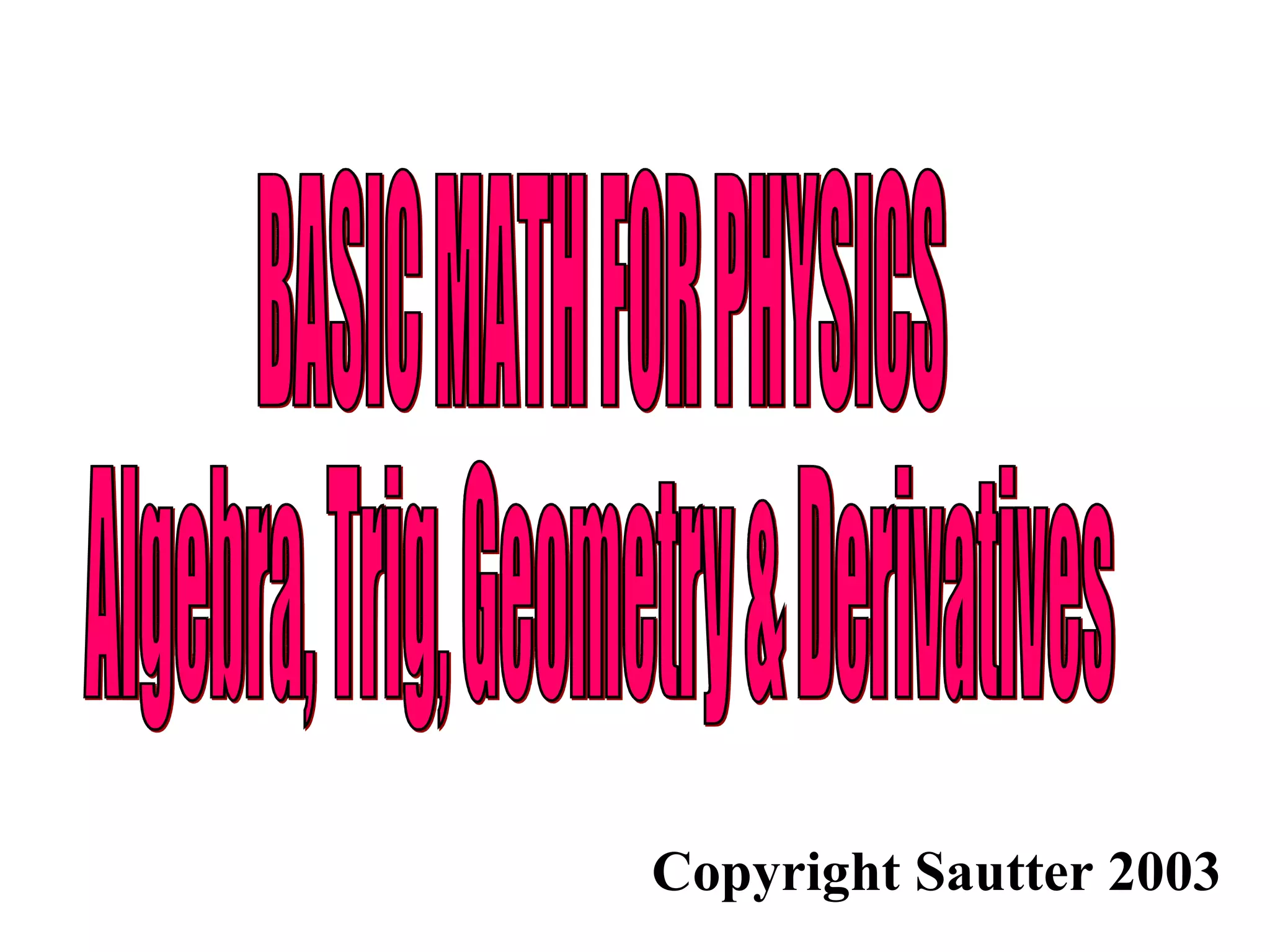 Math For Physics | PPT