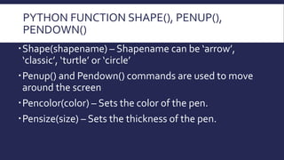 Introduction to the basic mathematical concept with Python Turtle. | PPTX