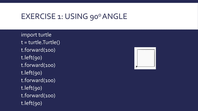 Introduction to the basic mathematical concept with Python Turtle. | PPTX