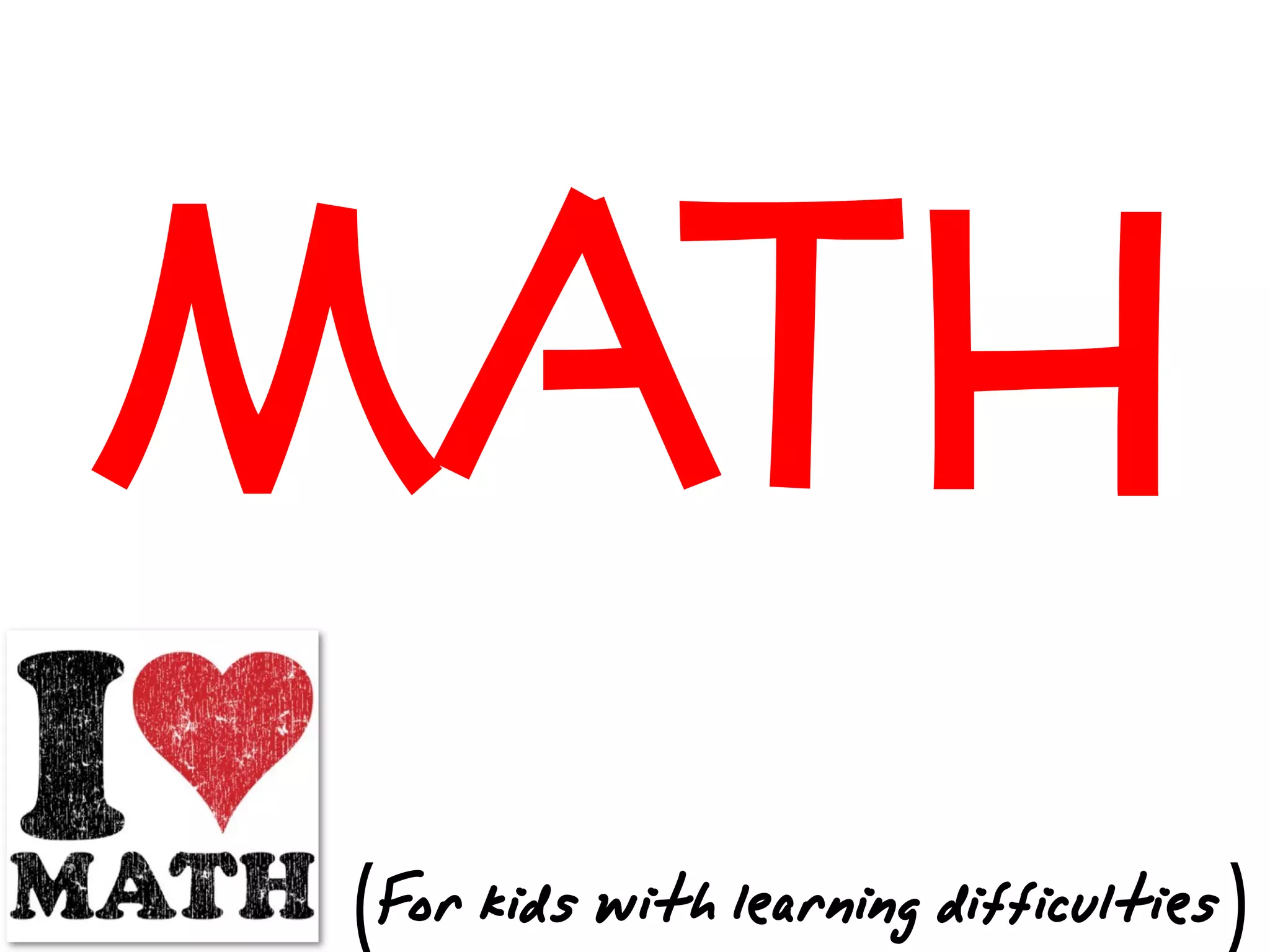 Math for students with learning difficulties | PDF