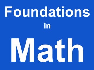 Math Foundations | PPT