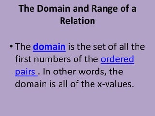 Math functions, relations, domain & range | PPTX