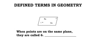 MATHEMATICS GEOMETRY QUIZ SAMPLES 3RD QTR | PPT