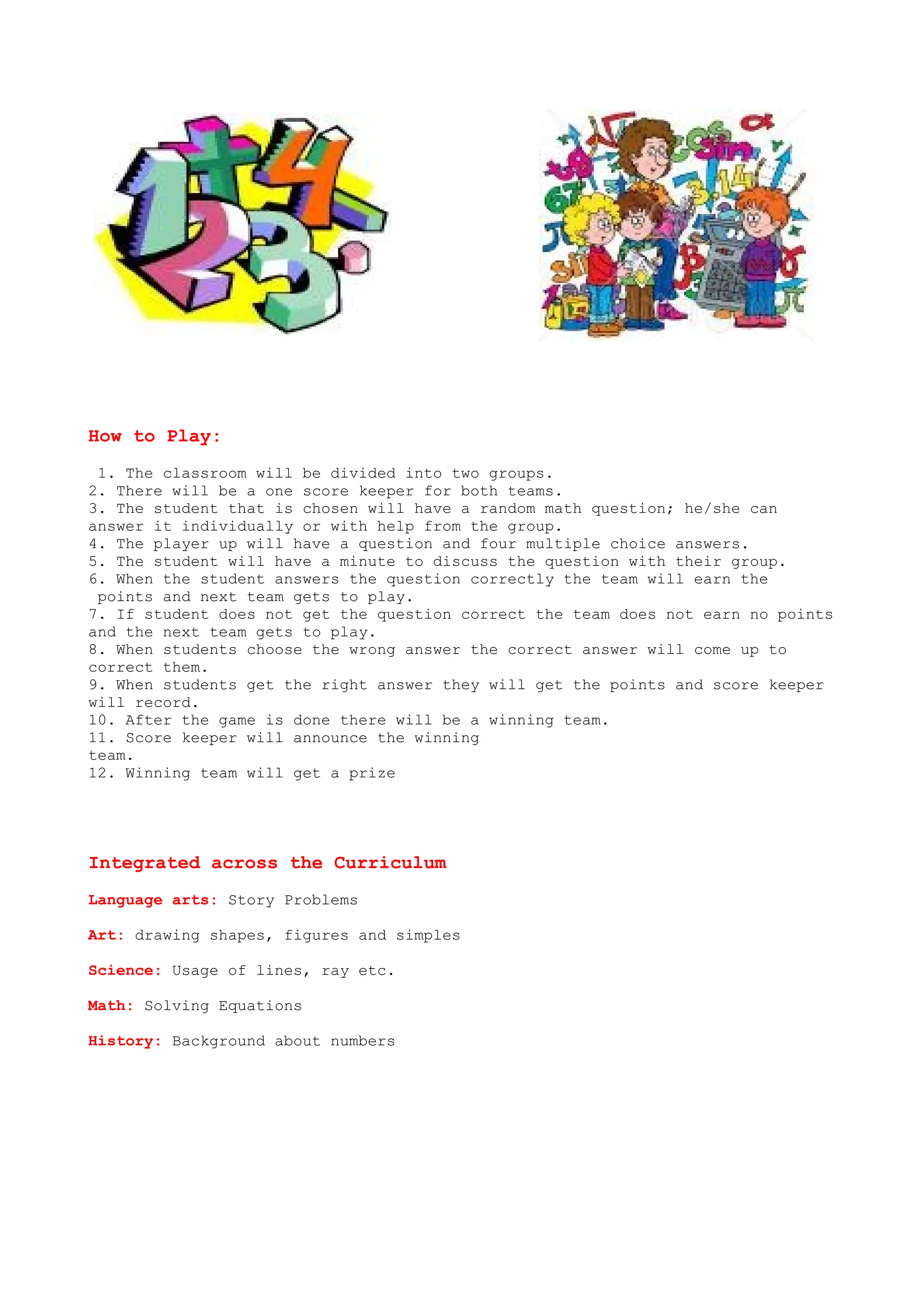 Math game flyer | PDF