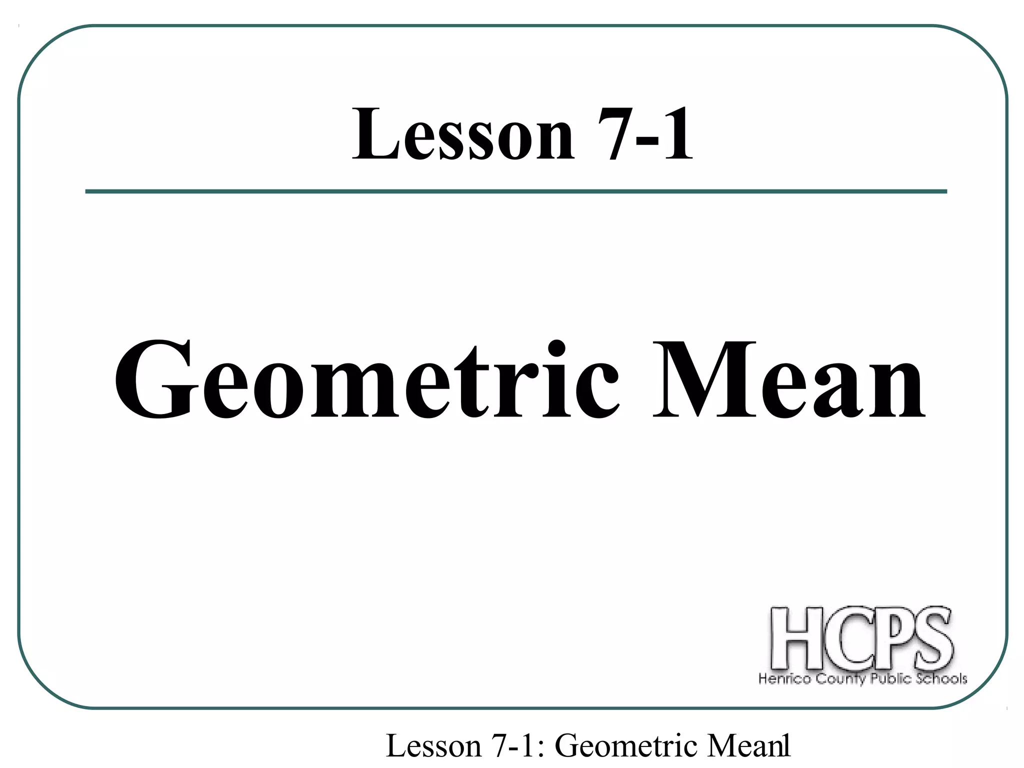 Math (geometric mean) | PPT