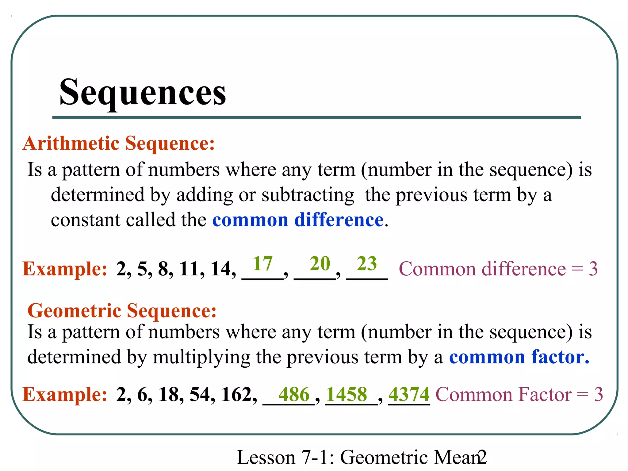 Math (geometric mean) | PPT